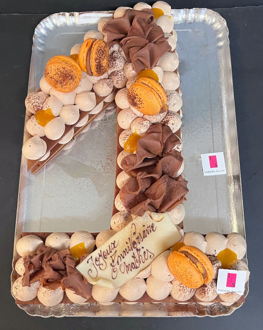 Number Cake 12 pers - Chiffre 1 (chocolat passion) | Instants Sucrés