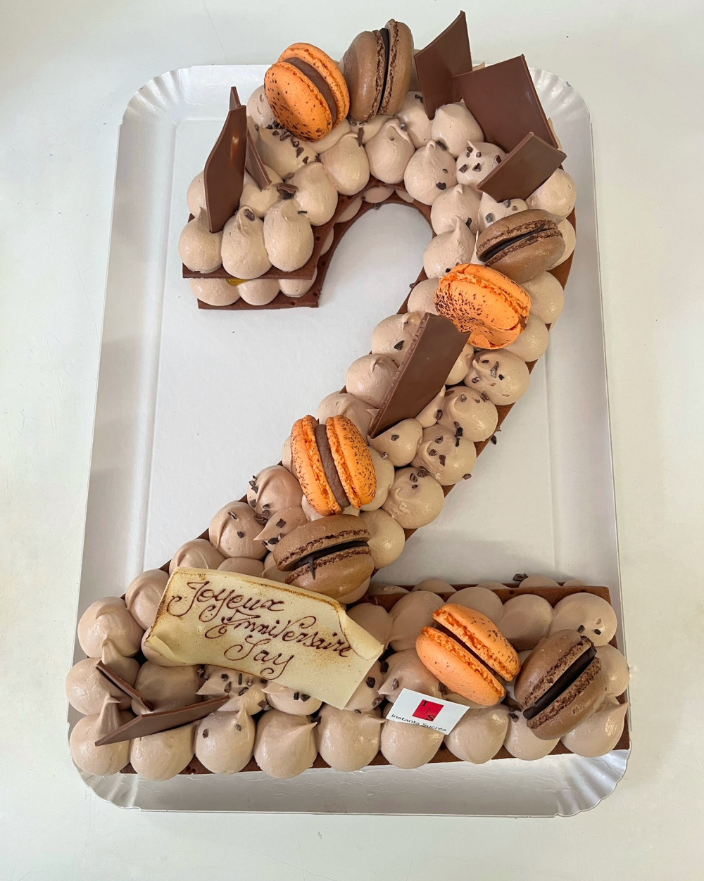 Number Cake 12 pers - Chiffre 2 (chocolat passion) | Instants Sucrés