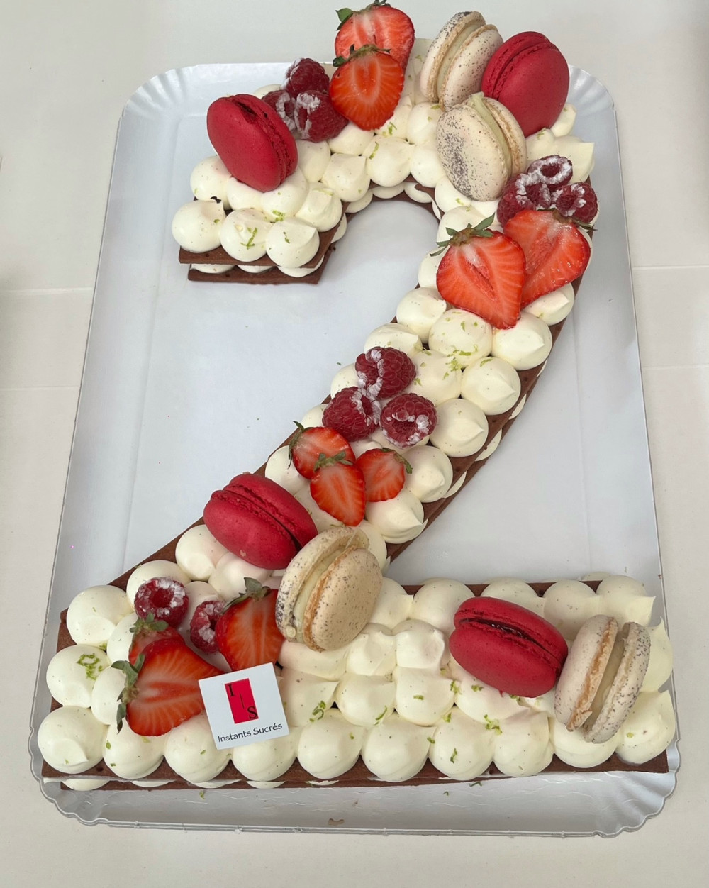 Number Cake 12 pers - Chiffre 2 (vanille fruits rouges) | Instants Sucrés